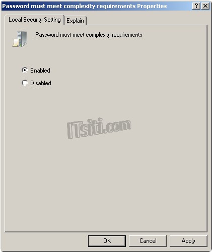 Enable Windows Password Complexity Requirements
